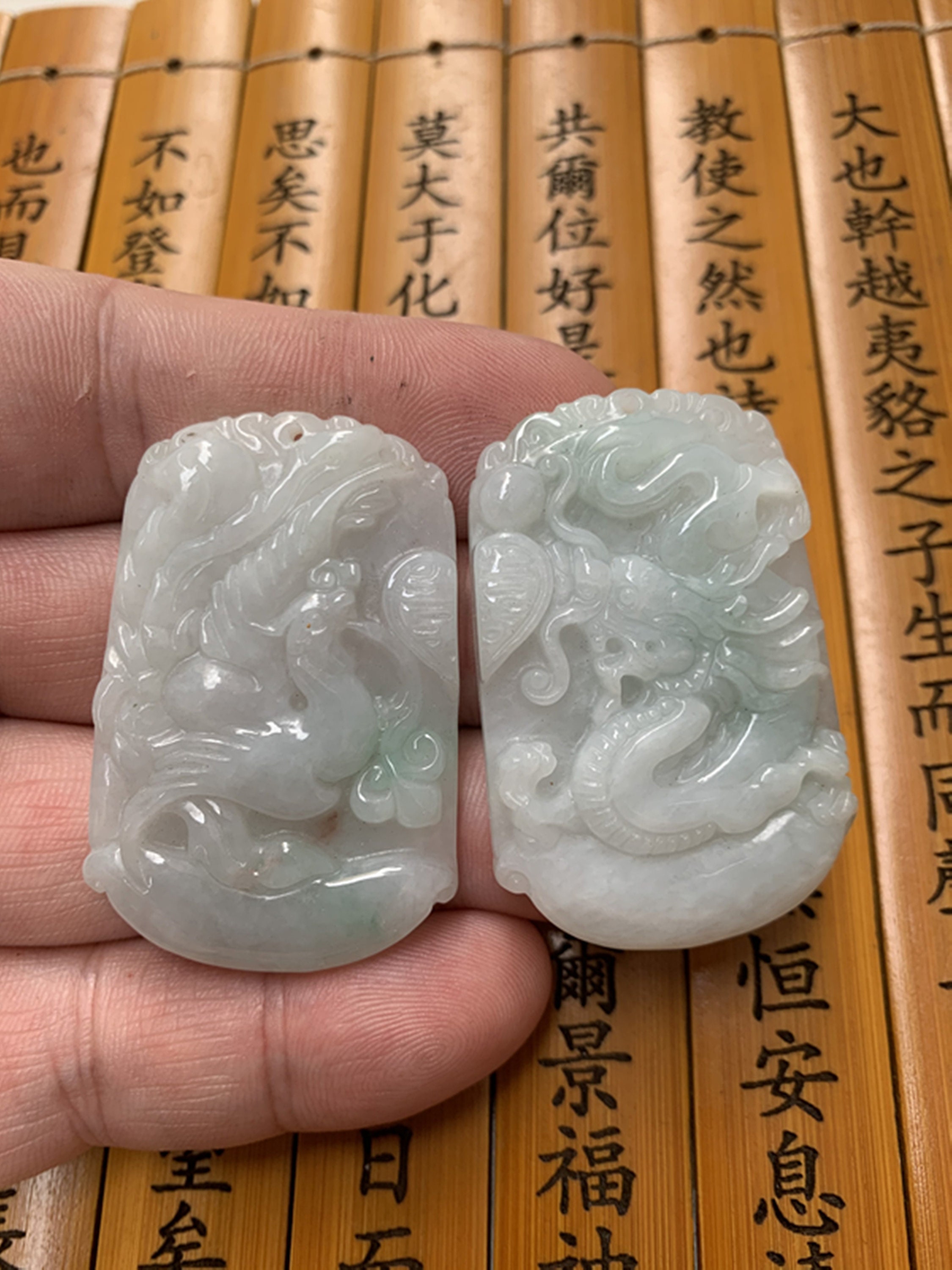 AAA genuine Natural jade stone carved jade dragon | Etsy