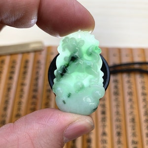Rare Natural Light Green Jade Stone Engrave Jade Dog Carved - Etsy
