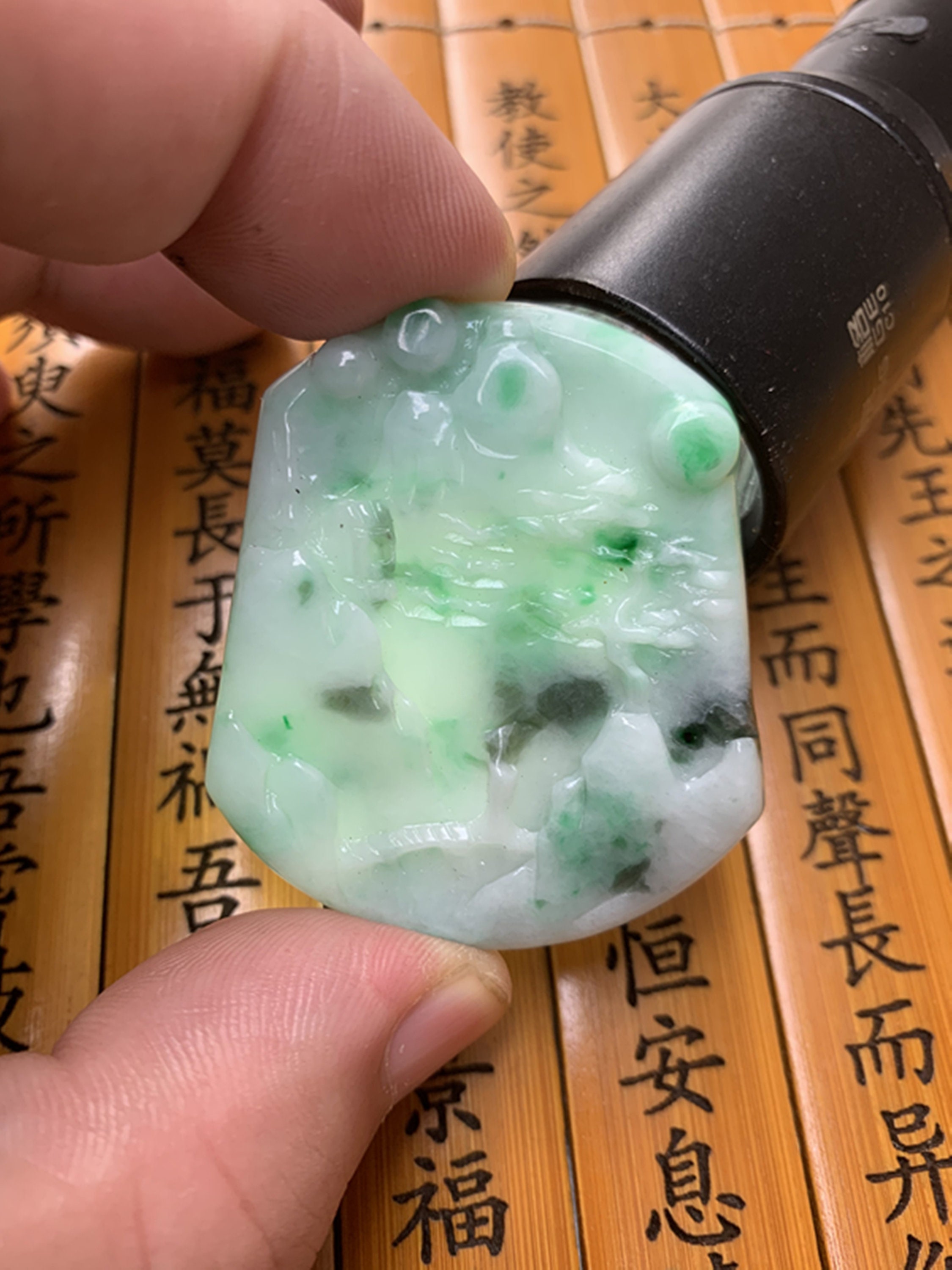 Rare Natural Dark Green Jade Stone Engrave Jade Mountain | Etsy