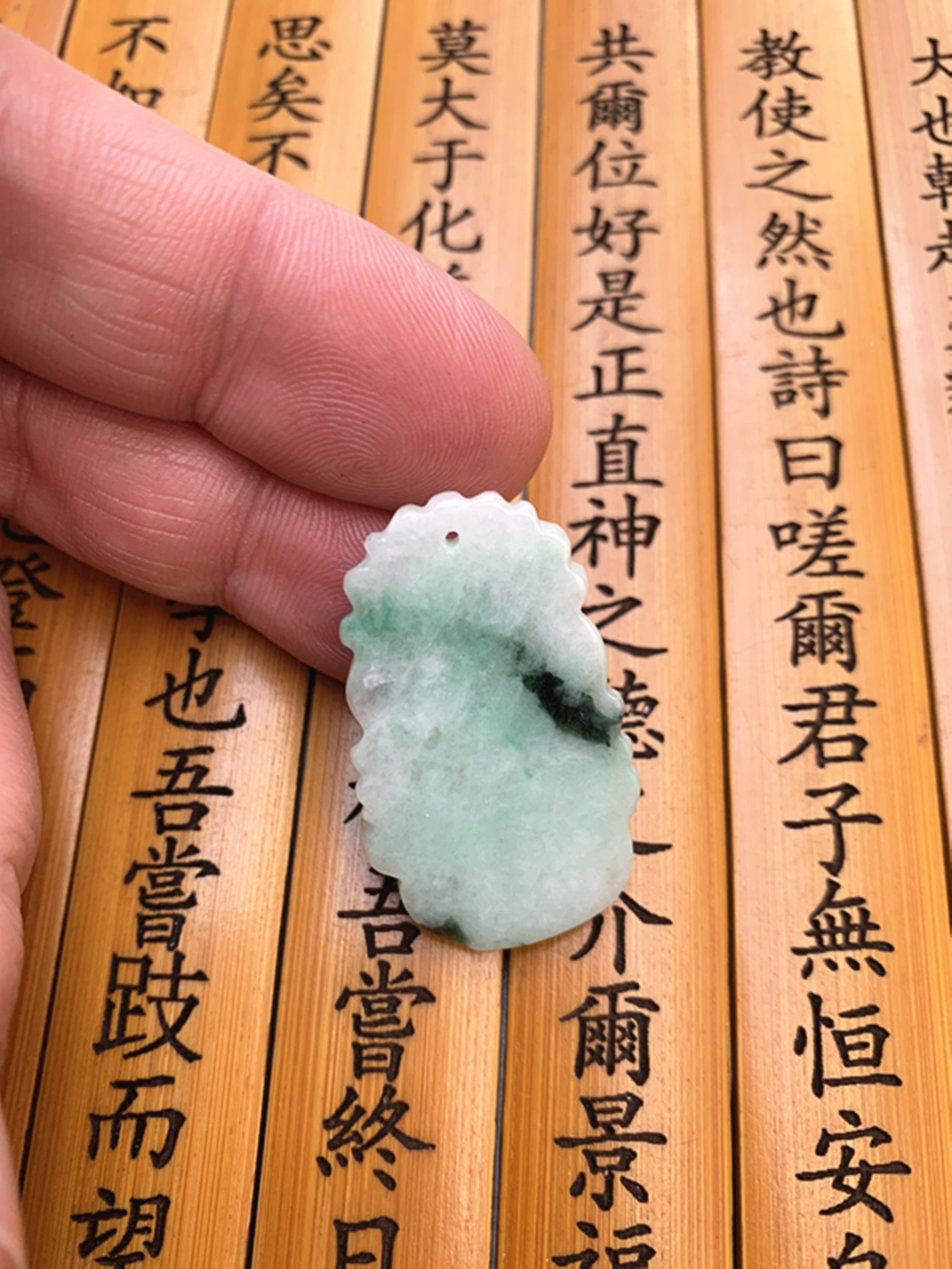 Rare Natural Light Green Jade Stone Engrave Jade Dog Carved - Etsy