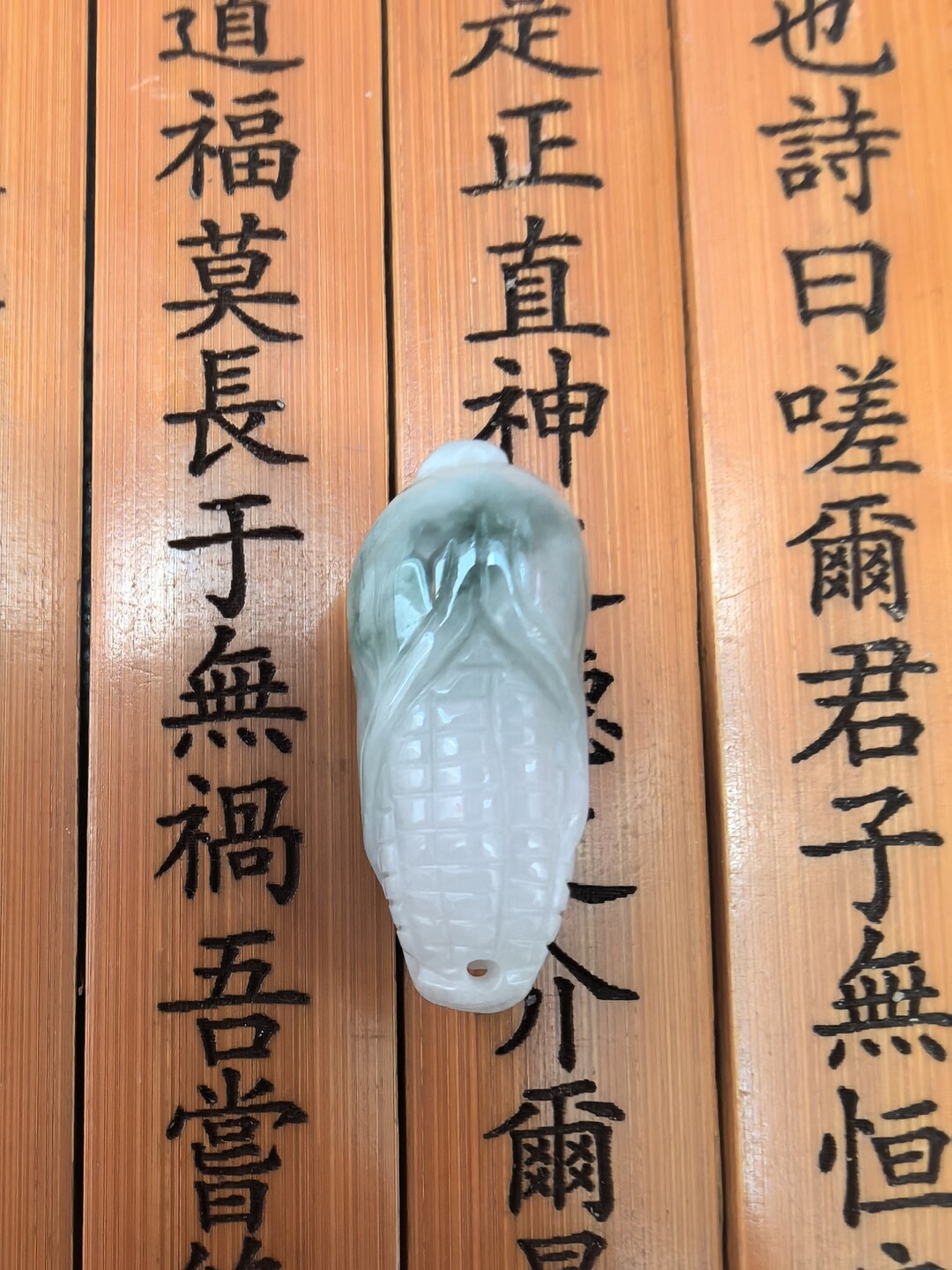 Natural Jade Corn Charm Jade Carved Maize Food Pendants Lucky Mascot ...