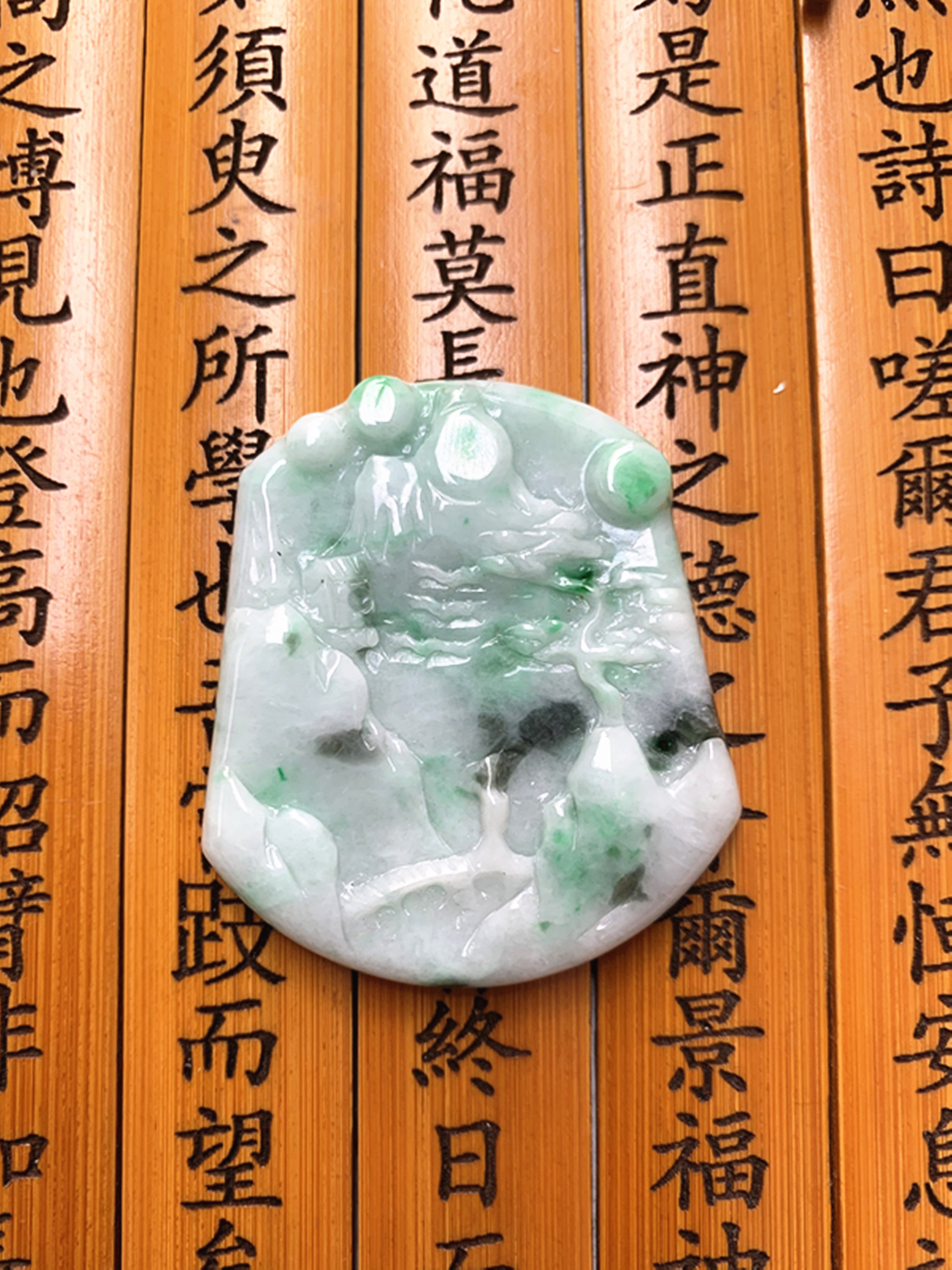 Rare Natural Dark Green Jade Stone Engrave Jade Mountain | Etsy