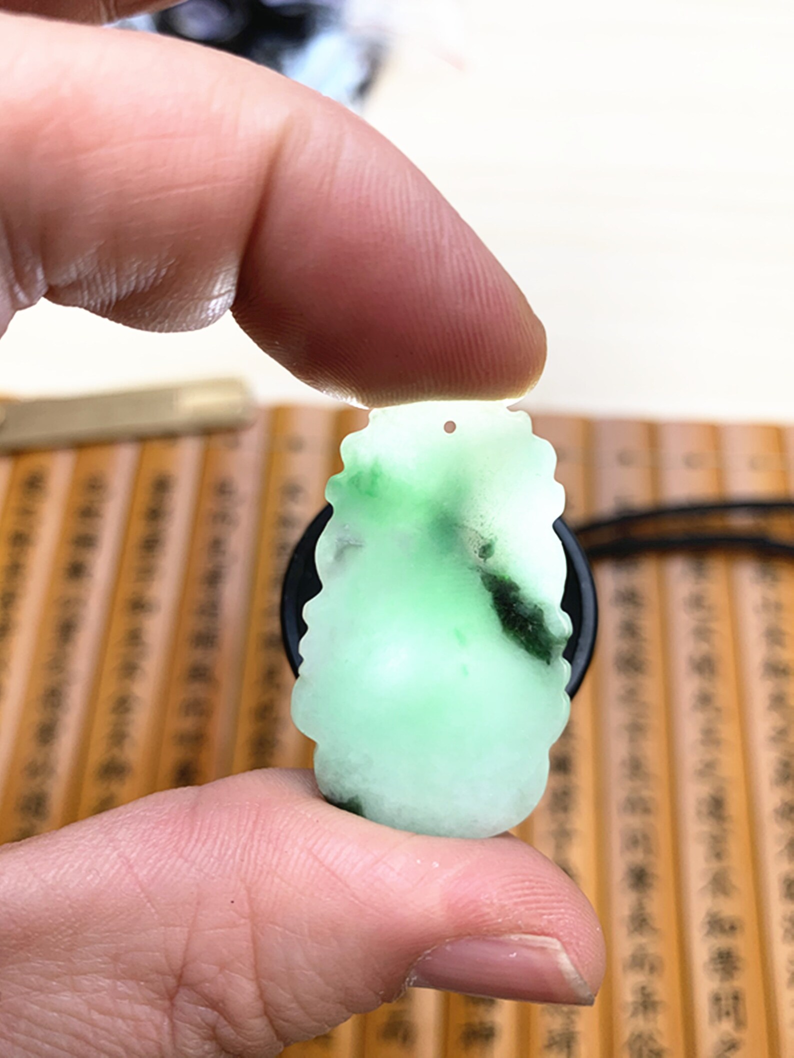 Rare Natural light green jade stone engrave jade dog Carved | Etsy
