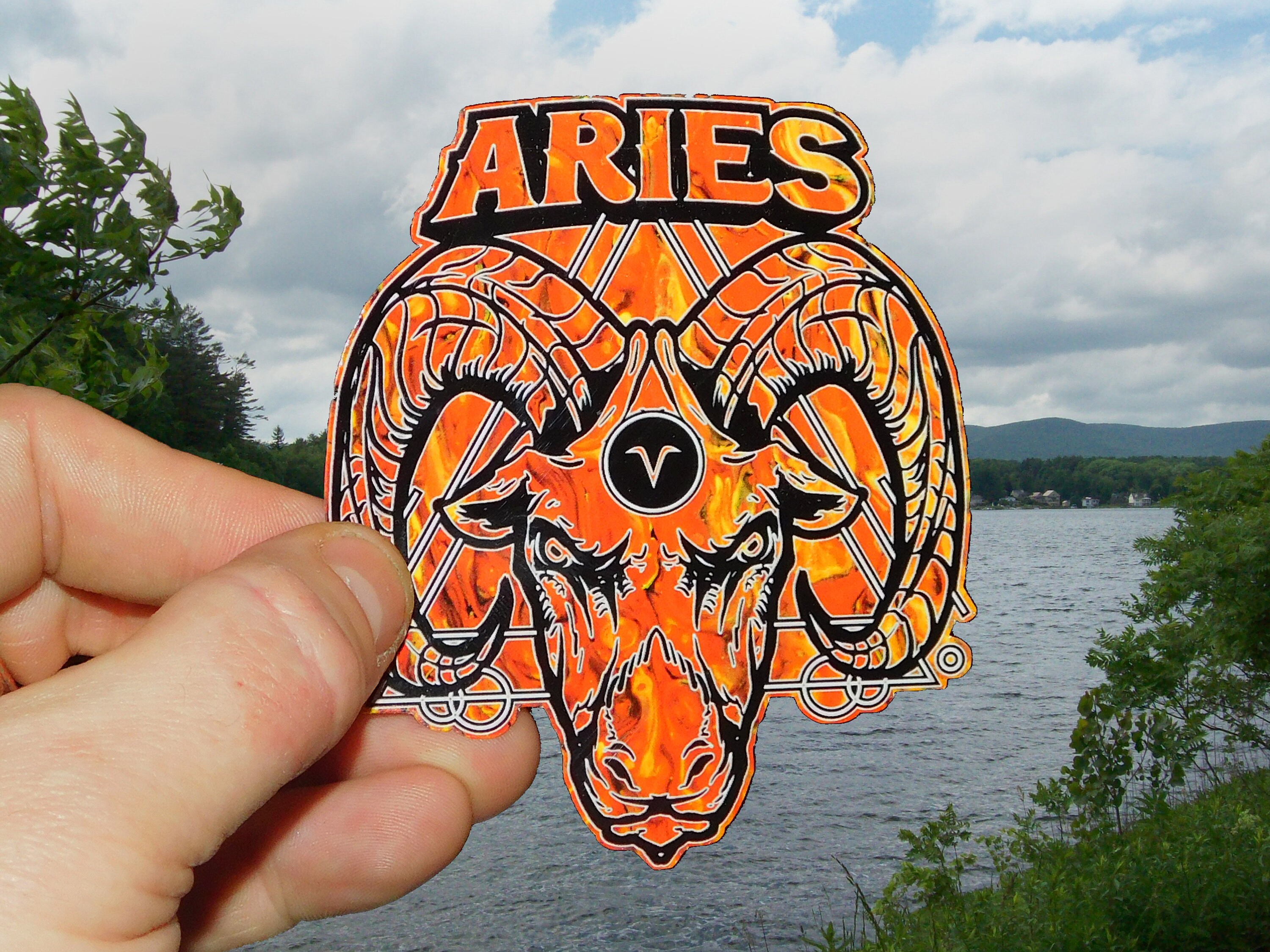 Aries Zodiac Art Vinyl Sticker | Etsy