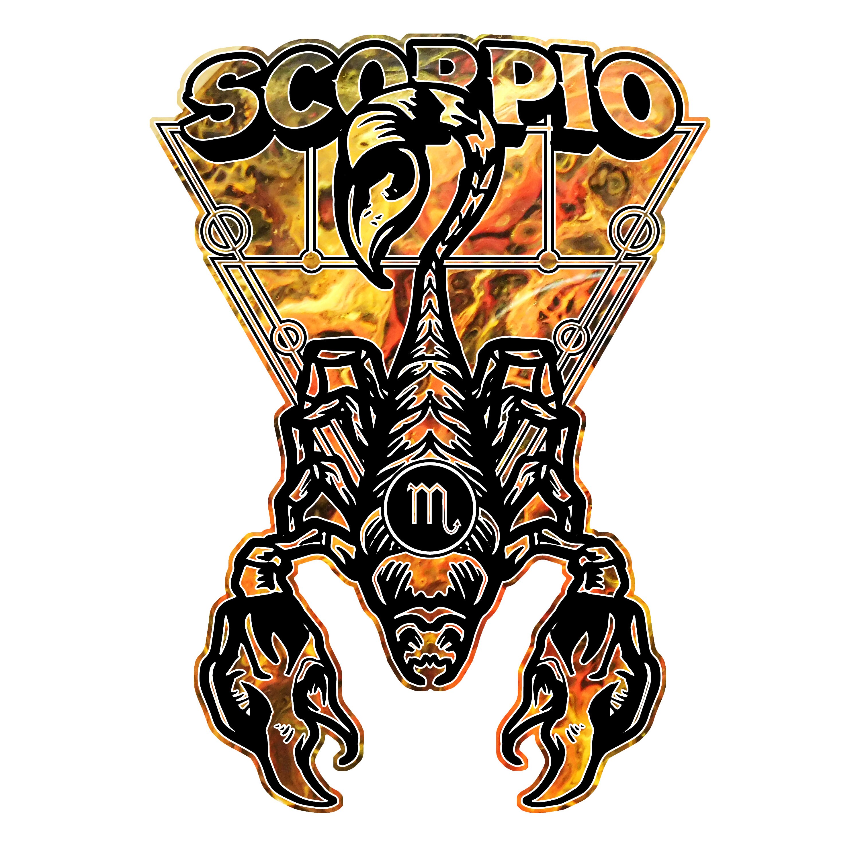 Scorpio Zodiac Art Vinyl Sticker | Etsy