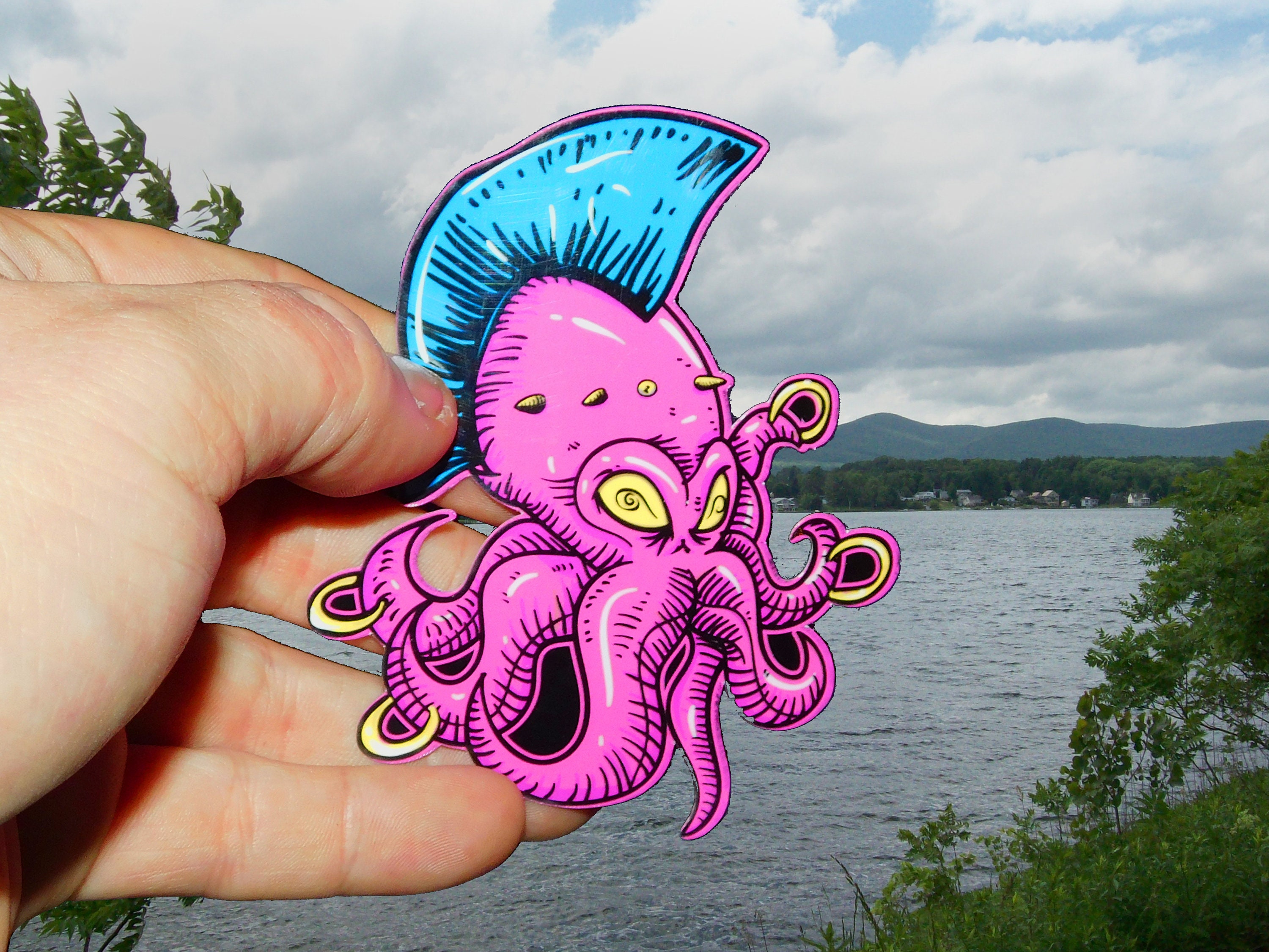 Punk-o-puss Punk Rock Octopus Vinyl Sticker - Etsy