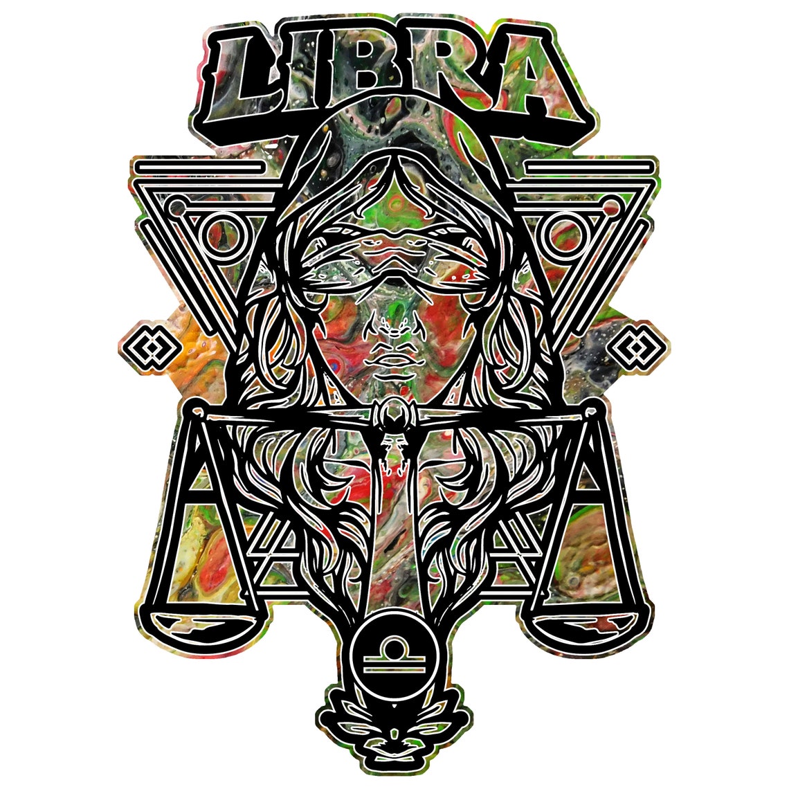 Libra Zodiac Art Vinyl Sticker | Etsy