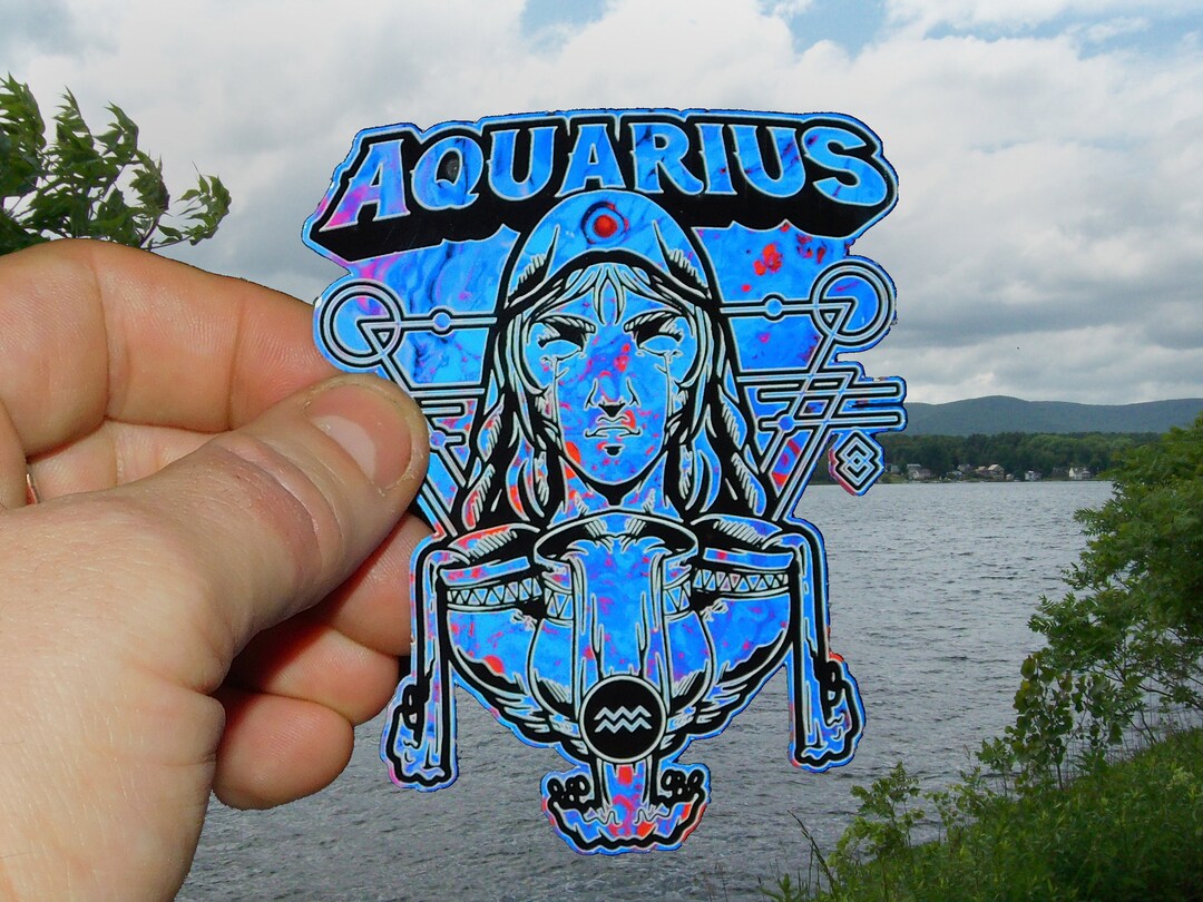Aquarius Zodiac Art Vinyl Sticker - Etsy