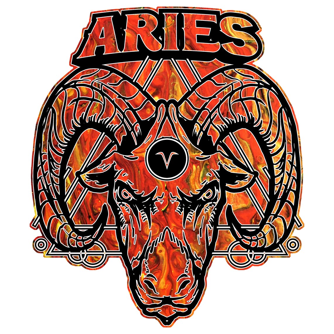 Aries Zodiac Art Vinyl Sticker - Etsy