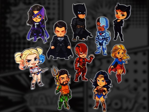 Chibi Heroes 3.5 Inch Vinyl Stickers DC Inspired - Etsy