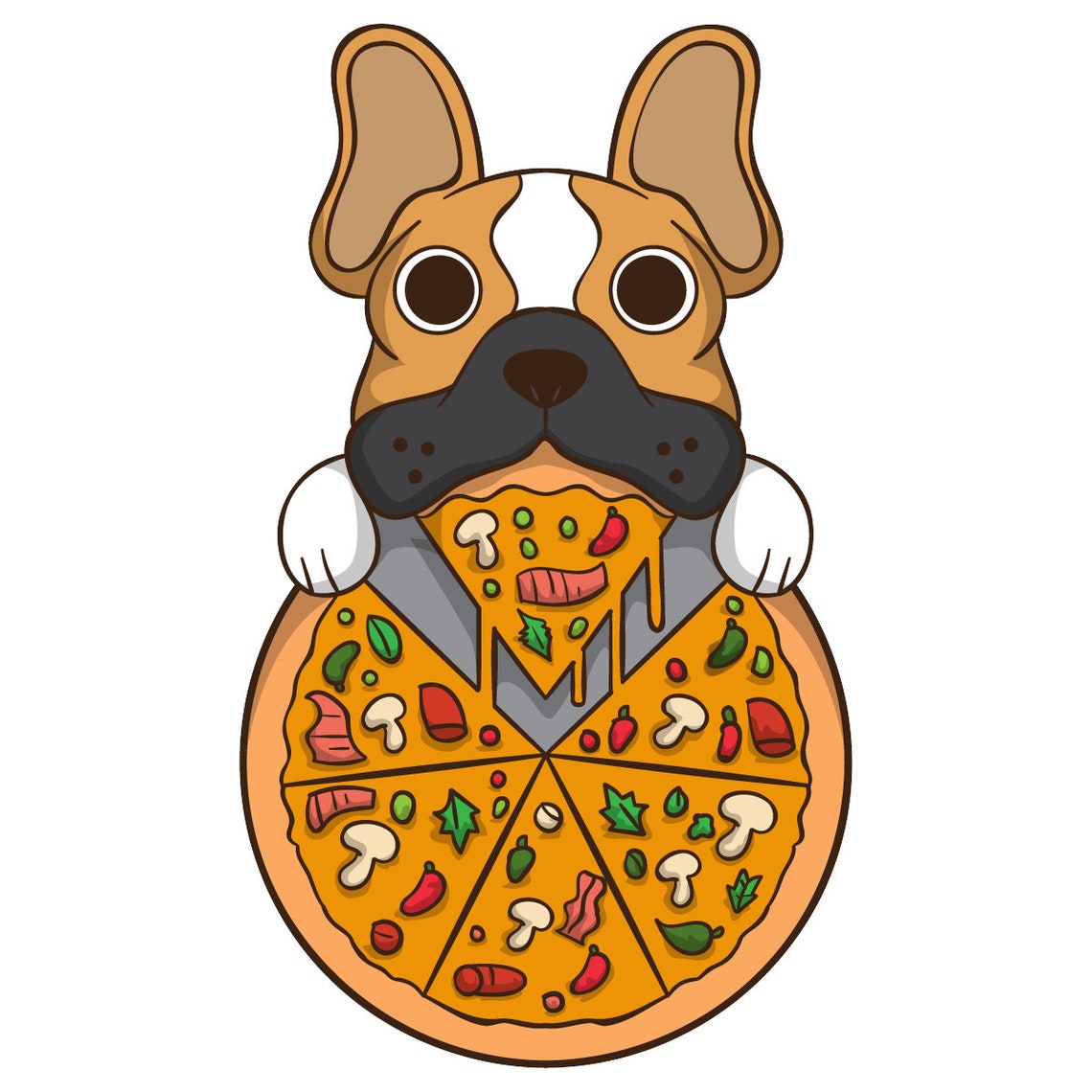 Pizza Dog Vinyl Sticker - Etsy
