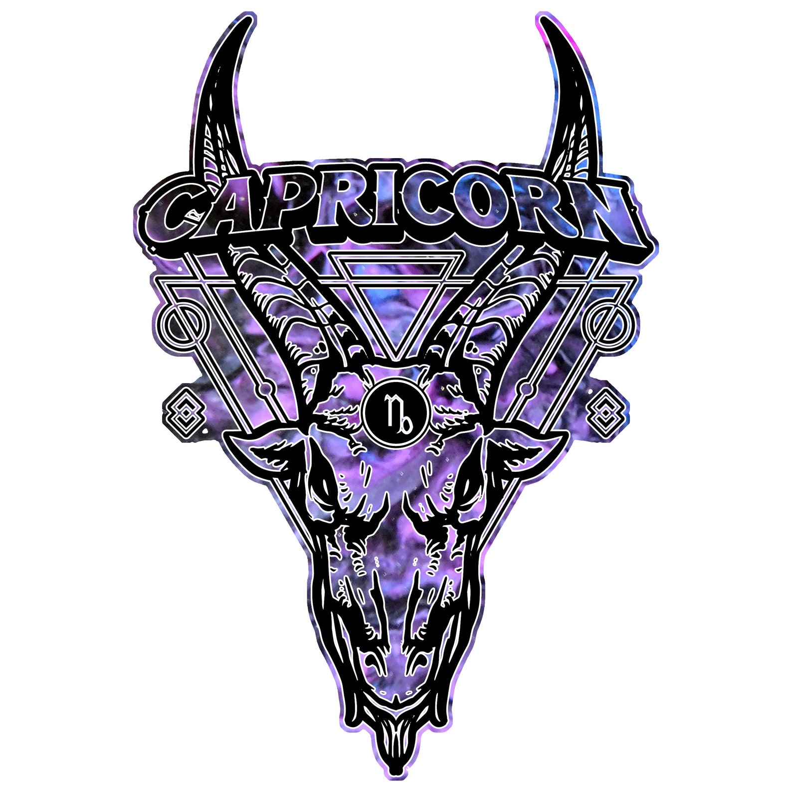 Capricorn Zodiac Art Vinyl Sticker | Etsy