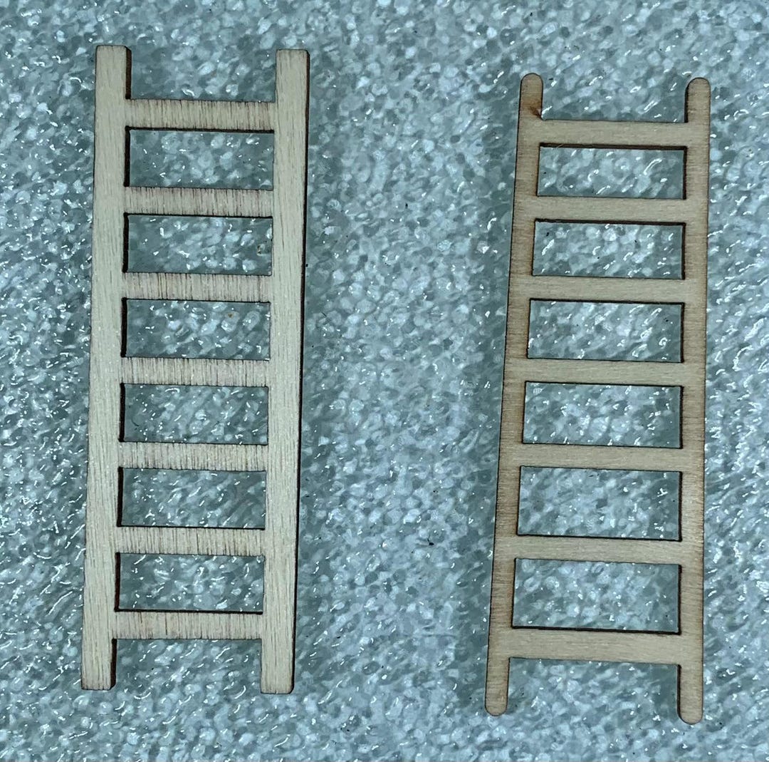 5 Pc - Wooden Miniature Ladders - Straight or Angled for Crafting - Etsy