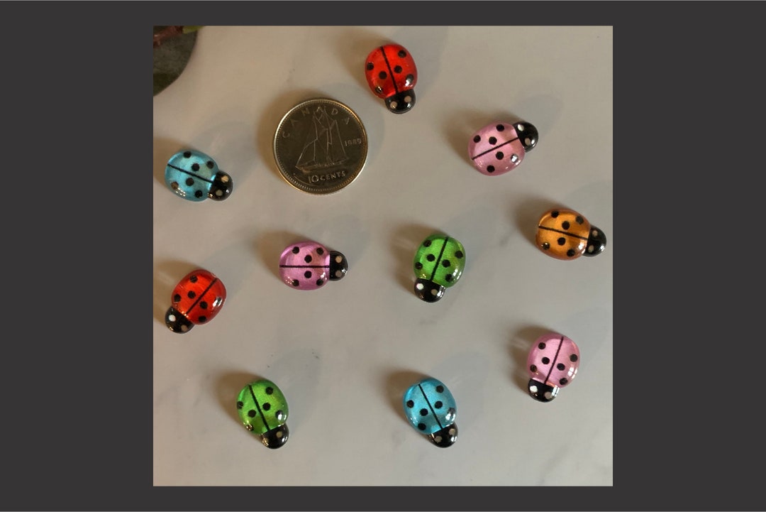 10 Pc - Little Ladybugs - Assorted Bright Colors - Resin - Etsy