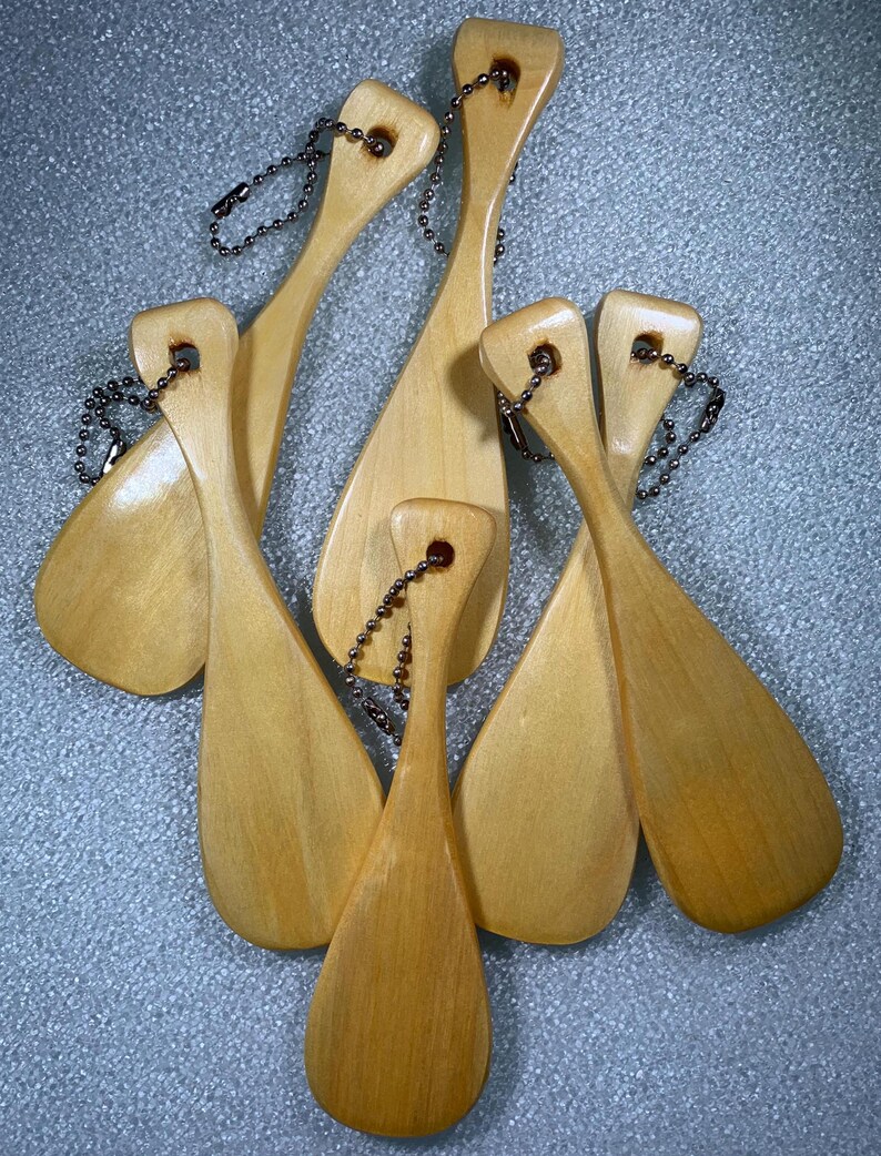 Wood Canoe Paddle Keychains -5" - Laser Engraved and /or Hand Painted ...