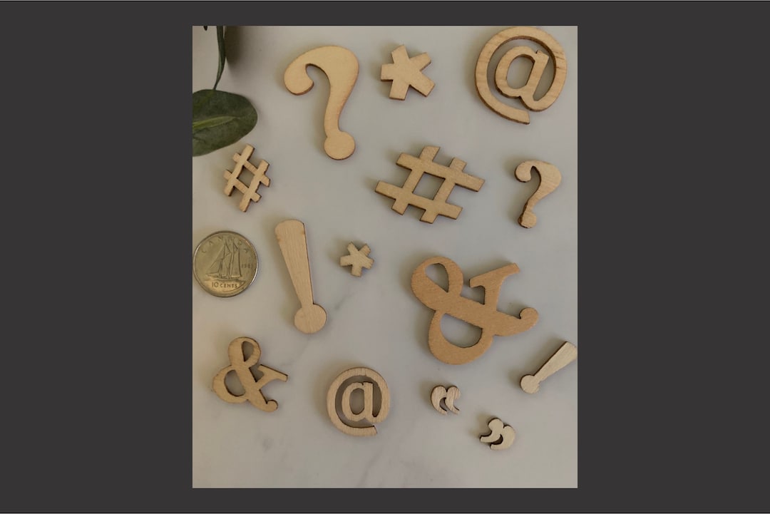 14 Pc - Wooden Miniature Symbols - Etsy