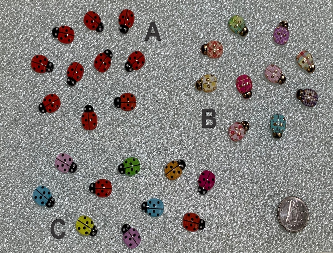 10 Pc - Little Ladybugs - Bright Colors (red - Patterns- Mixed Colors ...