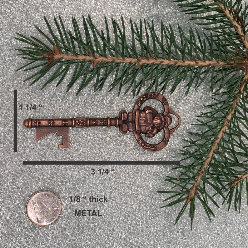 Santa Magic Key and Santa Magical Key Ornaments - 4 Inch Diameter Wood ...