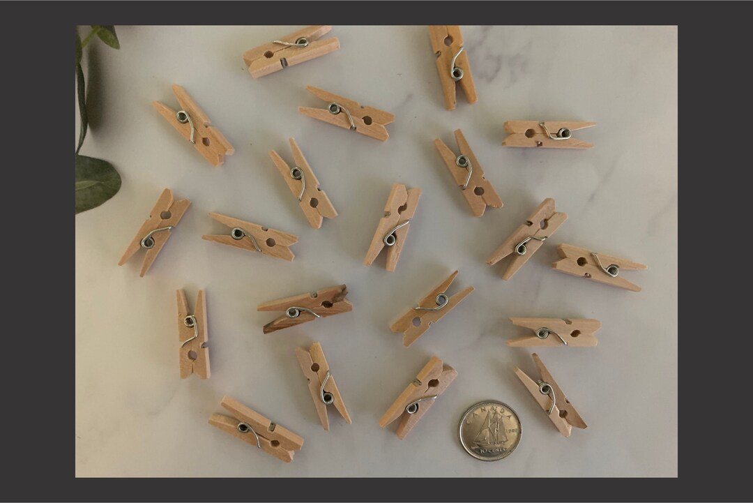 20 Pc - Wooden Miniature Clothespins - Etsy