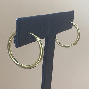 Hoop Earrings 14k 2mm Endless Hoop Earrings 18mm Gold Filled Hoops Unisex Earrings Mom Gift Dad ...