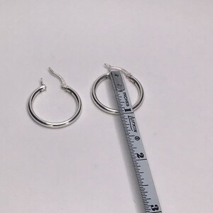 Sterling Silver Hoop Earrings 25mm Hoops Everyday Unisex Hoops for Him ...