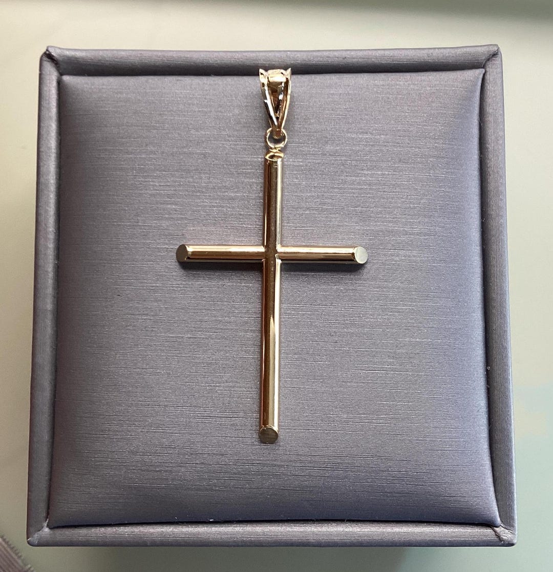 14k Cross Pendant Large Bale 50x28mm Larger Cross Necklace Christian ...