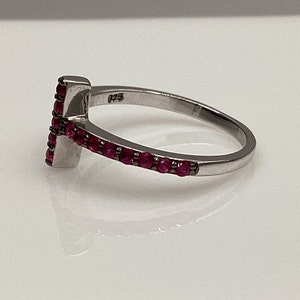 Red Ruby Cross Ring Sterling Silver Christian Ring Religious Jewelry ...