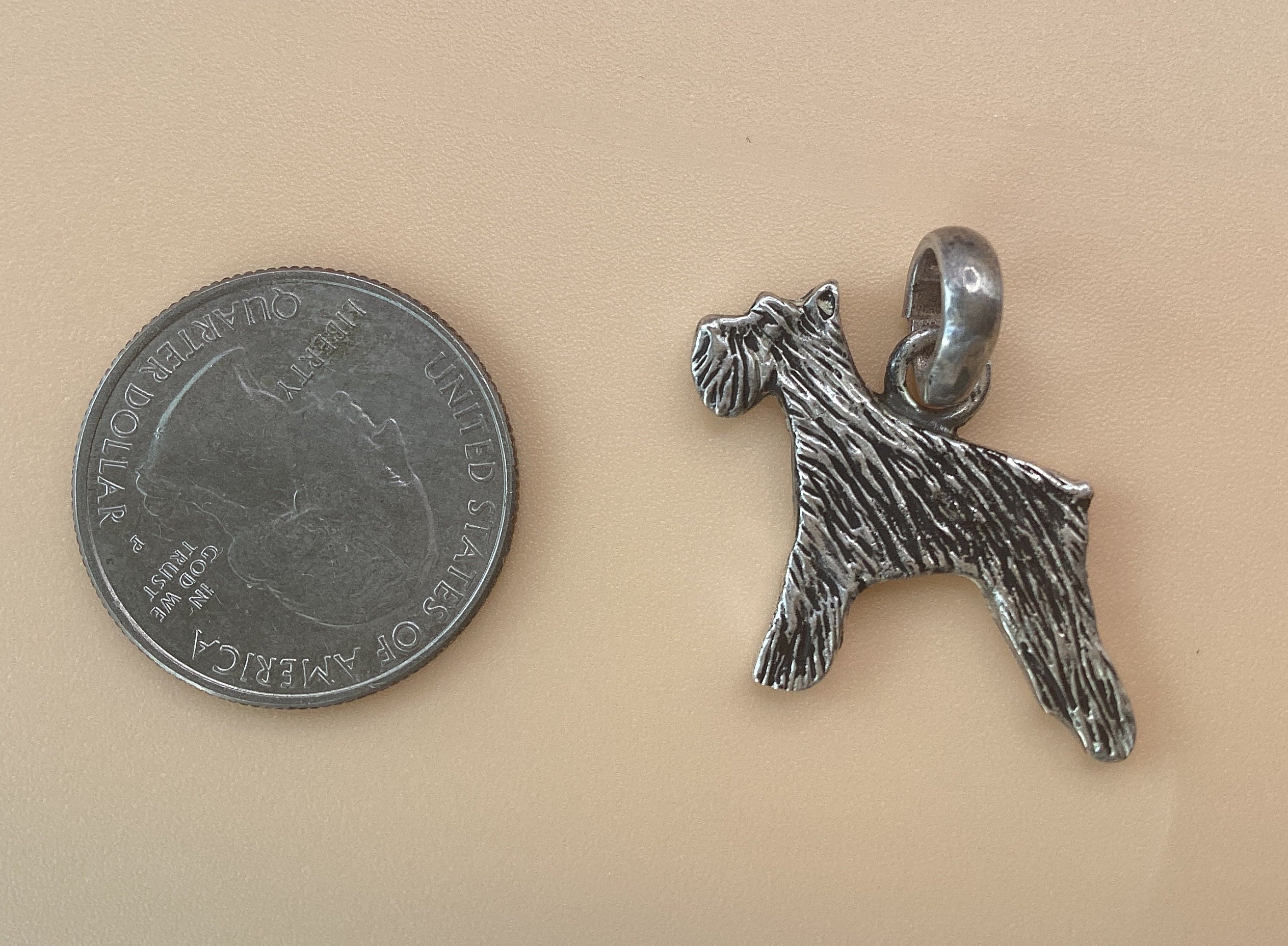 Schnauzer Dog Charm Vintage 1990s Doggie Pendant Sterling Silver - Etsy