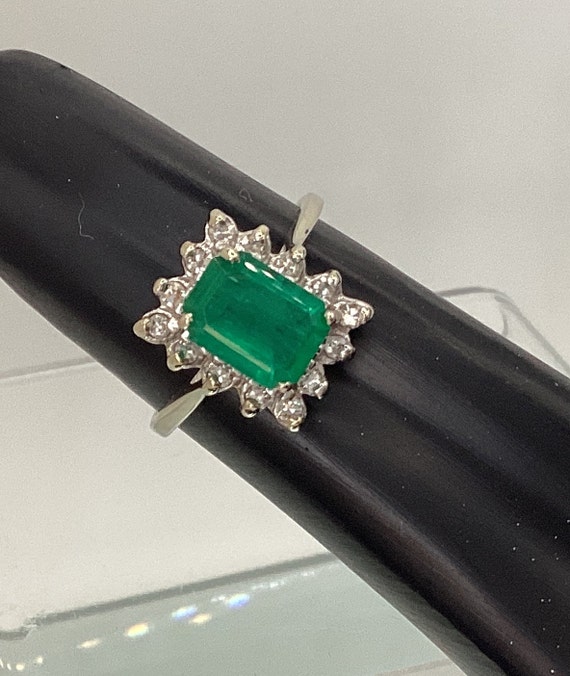 Natural Emerald Ring Estate Emerald Cut Emerald Vinta… - Gem