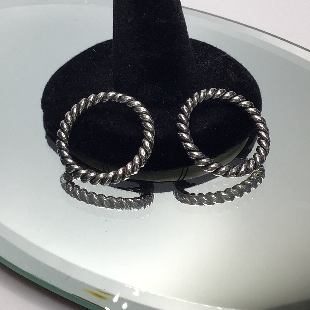 Rope Band Estate Sterling Silver Rope Bands Stacking Silver Bands 3mm ...