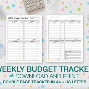 Budget Tracker Dots Design Printable Download Bullet Journal Add-on ...