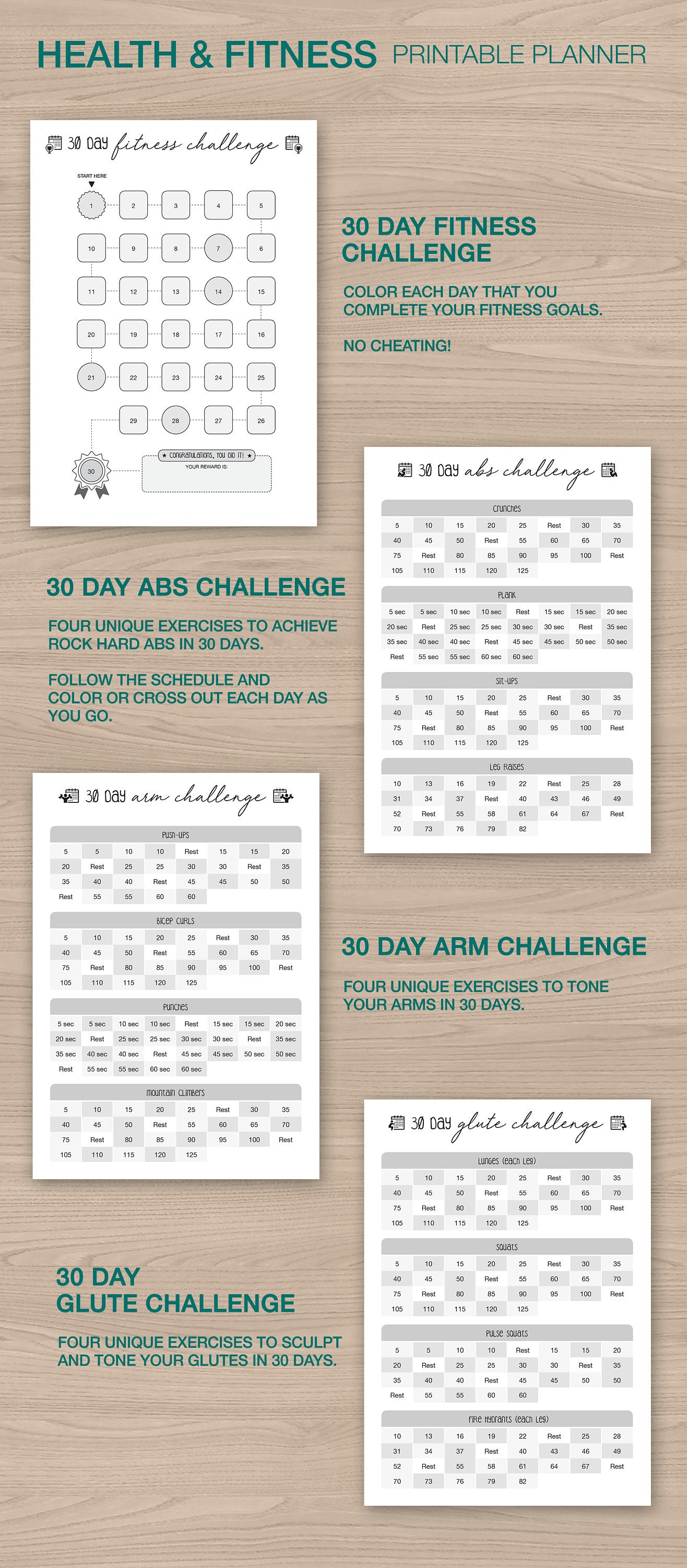 30 Day Treadmill Challenge, Fitness Planner, Weight Loss