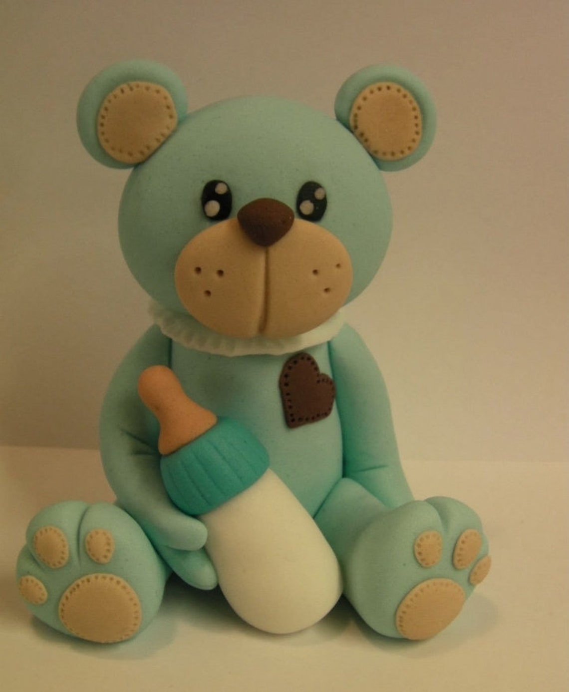 3d Custom Fondant Teddy Bear Cake Topper, Personalized Edible Cute ...