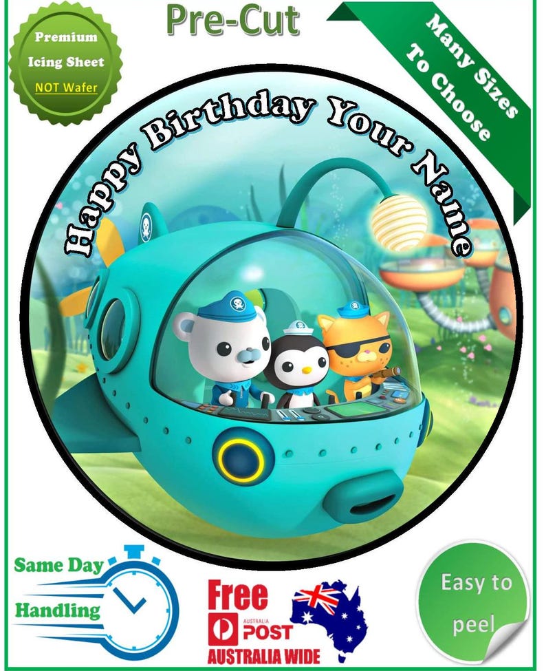 Octonauts Icing Edible Birthday Cake Topper Round Image - Etsy Australia