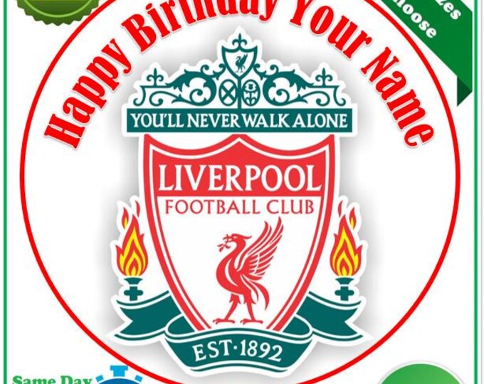 Liverpool FC Icing Edible Birthday Cake Topper Round Image - Etsy