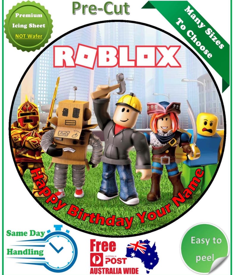 Roblox Icing Edible Birthday Cake Topper Round Image - Etsy Australia