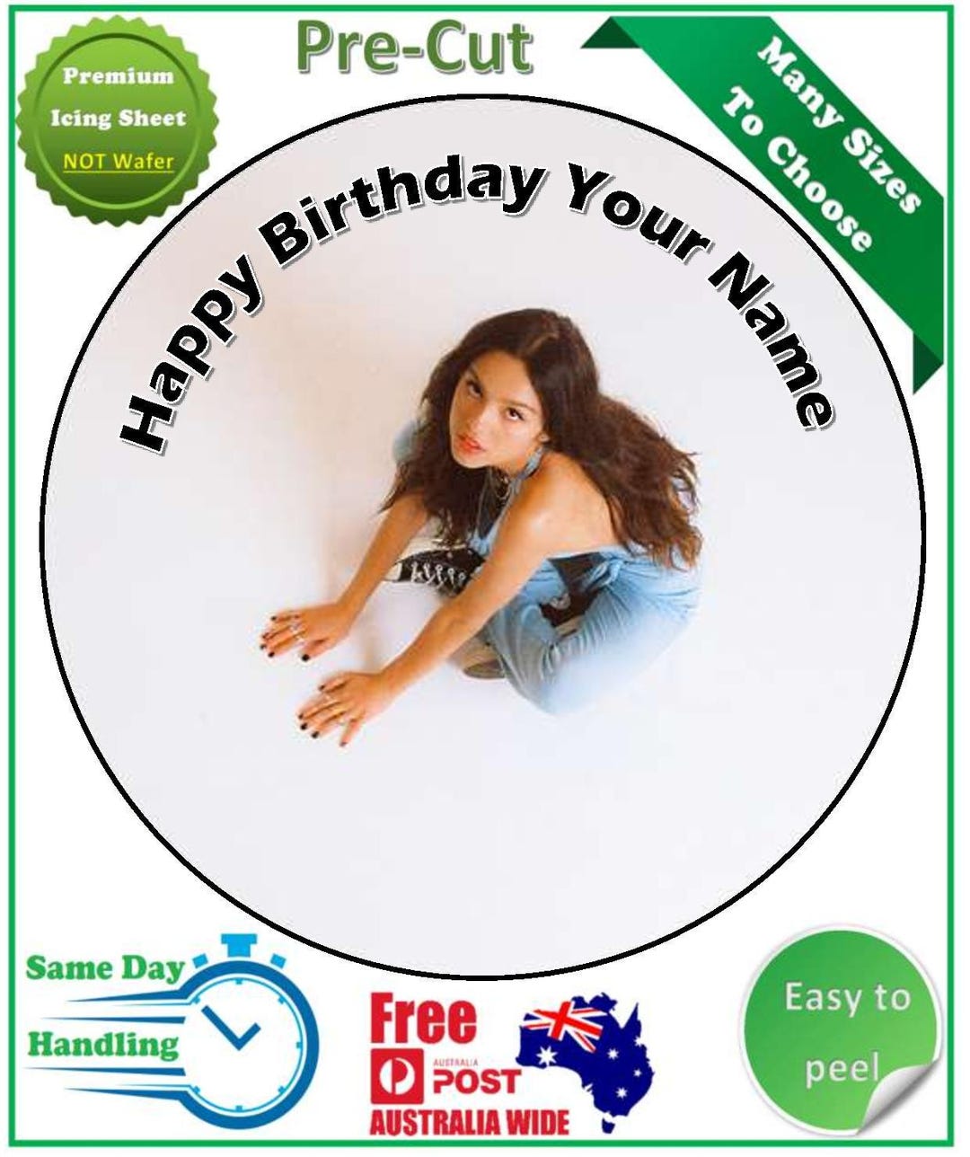 Olivia Rodrigo Icing Edible Birthday Cake Topper Round Image - Etsy ...