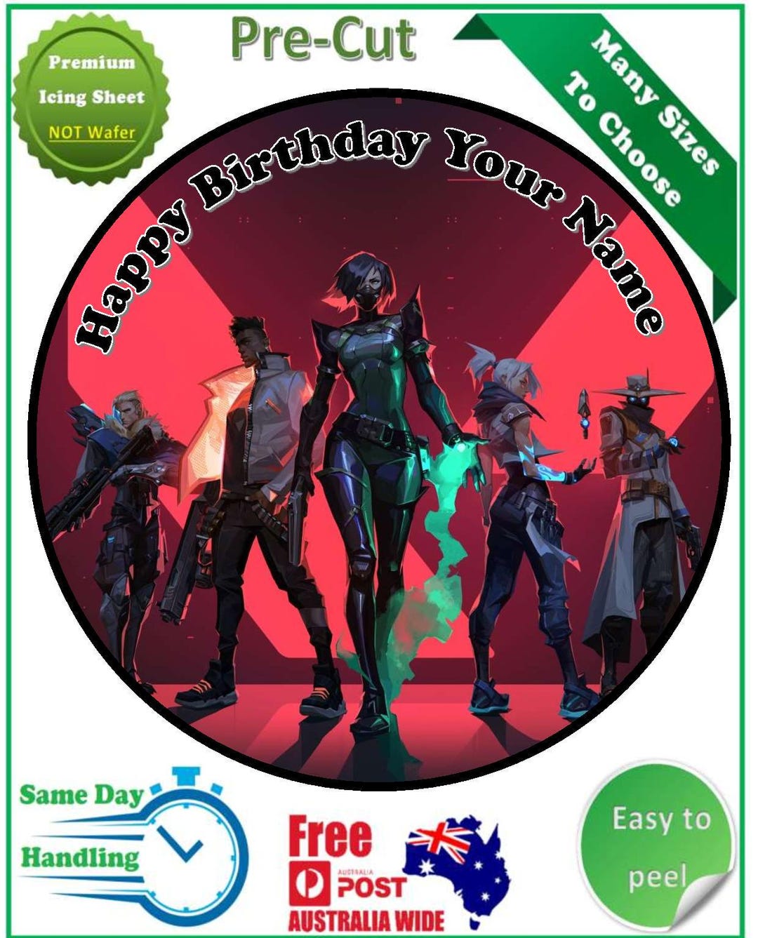 Valorant Icing Edible Birthday Cake Topper Round Image - Etsy