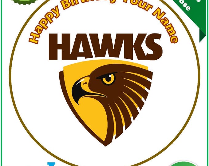 Hawthorn Fc Icing Edible Birthday Cake Topper Round Image - Etsy