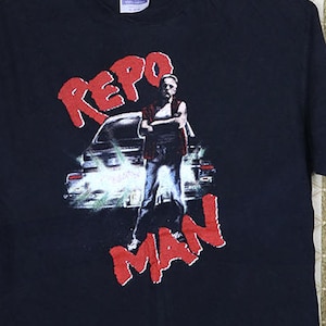 REPO MAN T-shirt, Vintage Rare Black Tee Shirt, Cult Horror Film Sci-fi ...