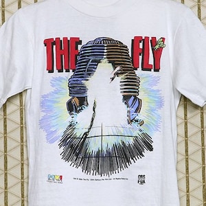 The Fly Horror Movie T-shirt, 1986 Vintage Rare White Shirt, Black Soft ...