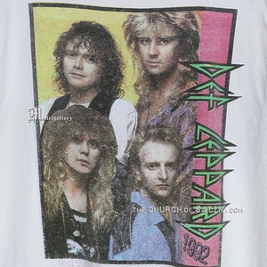 Def Leppard T-shirt, Vintage Rare White Tour Shirt, Heavy Metal Tee ...