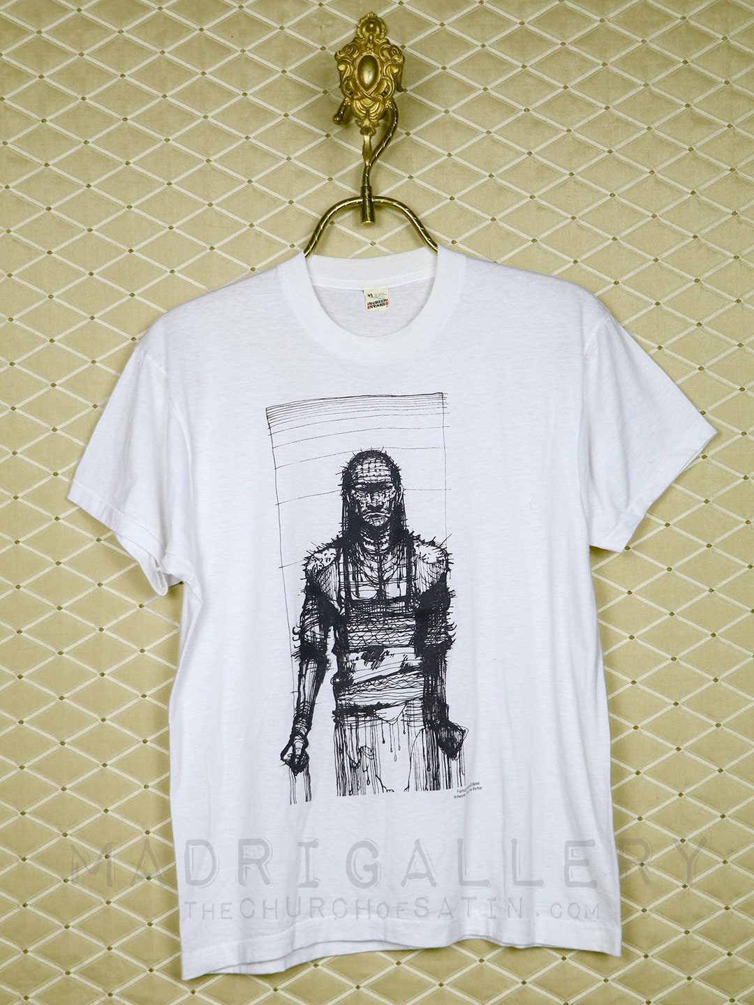 Hellraiser Shirt, Vintage Rare Horror Movie T-shirt, White Tee, Pinhead ...