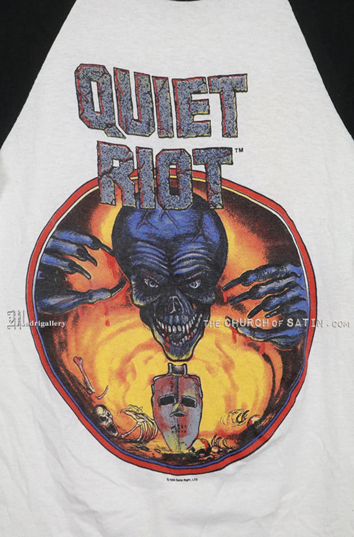 Quiet Riot tour t-shirt vintage rare black white raglan | Etsy