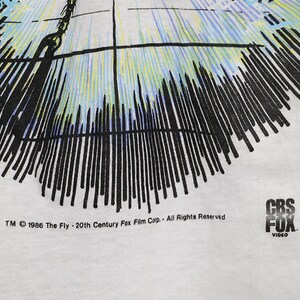 The Fly Horror Movie T-shirt, 1986 Vintage Rare White Shirt, Black Soft ...
