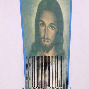 Jesus Christ Barcode T-shirt, Vintage Rare Archaic Smile T-shirt, White ...