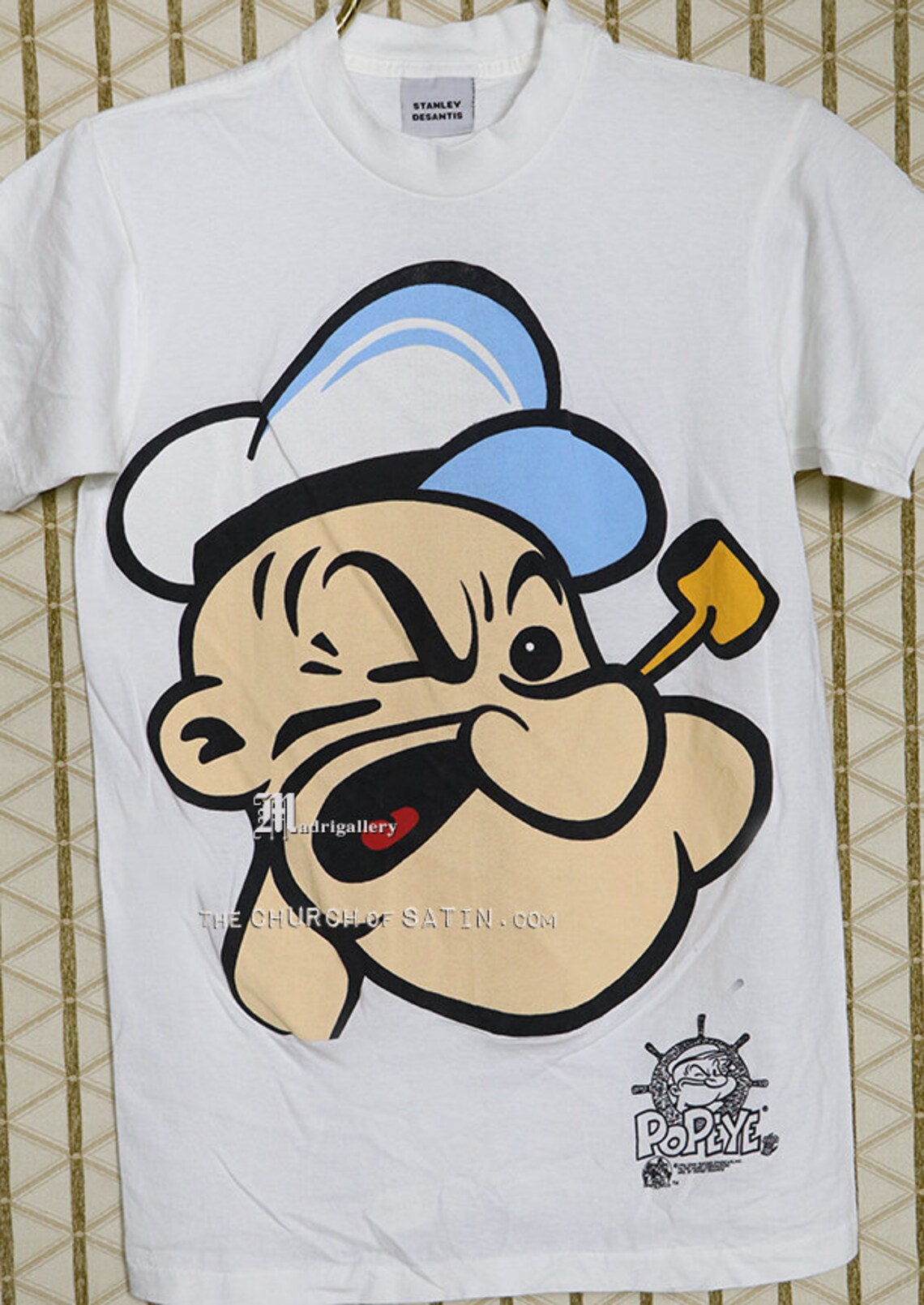 Popeye T-shirt Stanley Desantis Vintage Rare Cartoon Comic Shirt White ...
