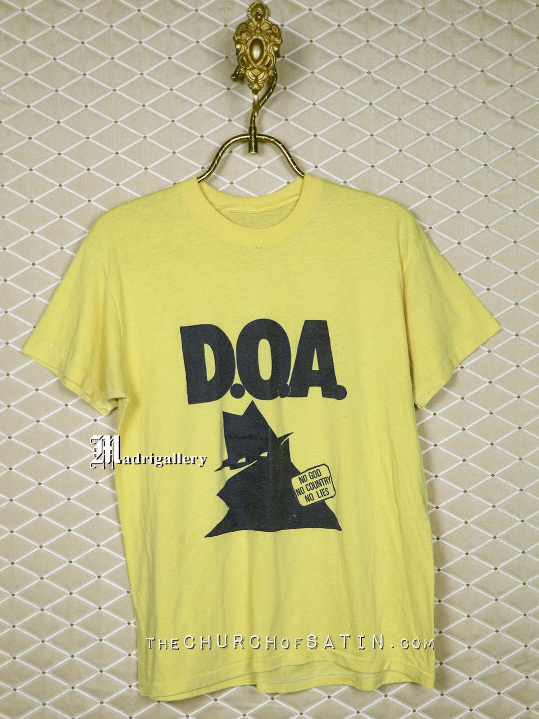 D.O.A. Vintage Rare T-shirt DOA Yellow Tee Punk Rock Black Flag Bad ...