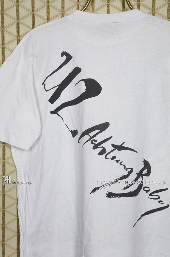 U2 T-shirt Achtung Baby Vintage Rare Soft Thin White Tee - Etsy