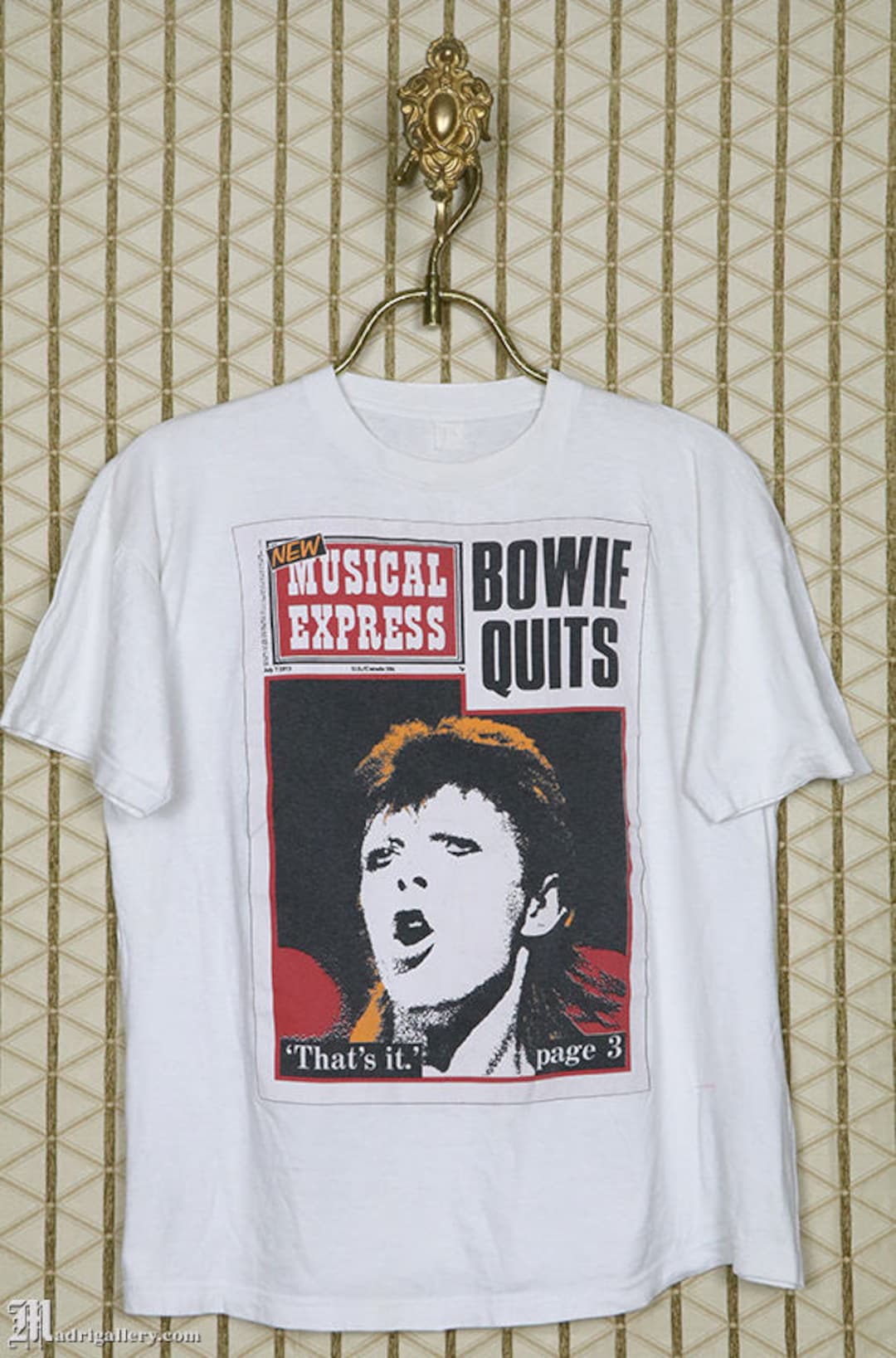 David Bowie Vintage Rare T-shirt, White Tee Shirt, Soft and Thin, Pin ...